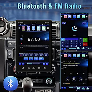 Single Din Car Stereo with Apple Carplay Android Auto,9.5 Inch Capacitive Rotatable Touch Screen Car Radio with Mirror Link,Bluetooth,FM Radio,Car Multimedia Player Support AUX/USB/TF+Backup Camera