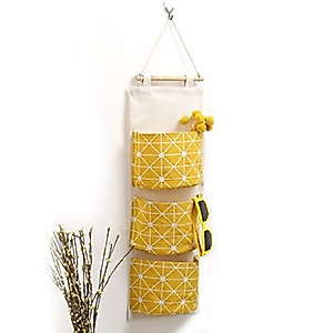 Muellery Hanging Storages on Wall Mounted Organizer Over the Door Pockets Storages Yellow TPAF117674