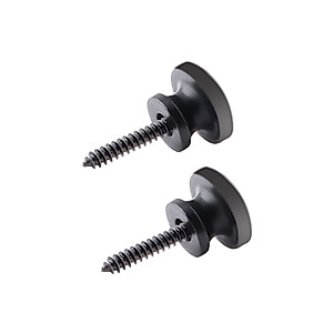 Rubatone Guitar Strap Buttons Strap Pins End Pins for Acoustic Guitar Electric Guitar Banjo Ukulele Mushroom Head Set of 2pcs Black.