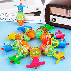 100 Pcs LED Light up Rotating Tops Launcher Flashing UFO Gyroscope Bulk Colorful Flashing Rotating Toys Novelty Bulk Toys Party Favor Goodie Bag Fillers Gifts Stuffers for Birthday Halloween Favors