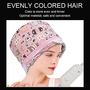 Hair Care Hat, Hair SPA Cap, Electric Hair Thermal For Hair Spa Home,Nourishing Care Hat with 3 Mode Temperature Control Hair Steamer Heating for Deep Conditioner Hair Spa(US)