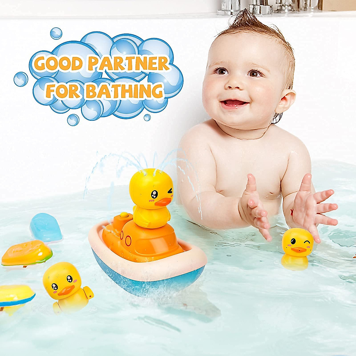 Gifts for 1 2 3 Year Old Girls Boys，Bath Toy for Baby Bathtub Toys for Kids Infant Age 1 2 Water Pool Toy for 2 3 Year Old Babies Bathtub Shower Gifts Toy for 4-12 Months Babies Bathroom Gifts for Kid