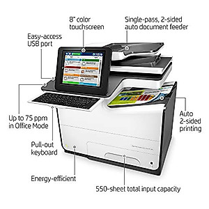 HP PageWide Enterprise Color Flow 586z Multifunction Duplex Printer with HP EveryPage and Pull-Out Keyboard (G1W41A)
