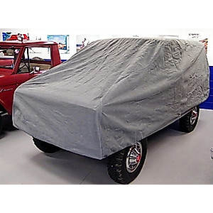 Rampage Custom Vehicle Cover 4-Layer Breathable with Lock, Cable & Storage Bag | Grey | 1703 | Fits 1966 - 1977 Ford Bronco