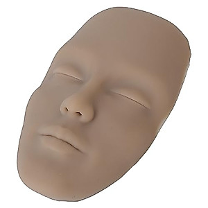 Makeup Practice Face, Silicone Makeup Practice Board, Face Eyebrow Eyes Makeup Mannequin for Makeup Artists and Beginners, Perfect Aid to Practicing Makeup (Dark Skin Color)