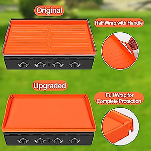NancyL Griddle Mat Silicone Protective Cover, 【Upgraded Full-edge】28" Silicone Grill Cover Blackstone Accessories for Blackstone 28 Inch Griddle - Heavy Duty Food Grade Silicone BBQ Grill
