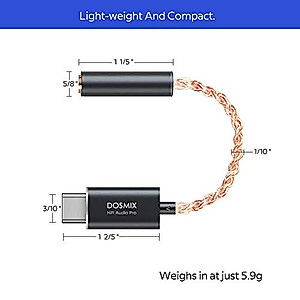 USB C DAC - Portable 32 Bit/384kHz Dosmix Headphone Amplifier, HiFi Converter, Qualcomm chipset, Impedance 600Ω, SNR123dB, Premium Sound Enhancer for Android/Windows/MacOSX System Smartphone Laptop