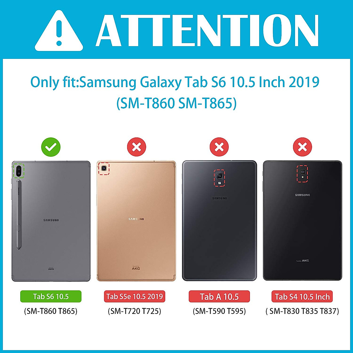 ProCase Galaxy Tab S6 10.5” 2019 Case with S Pen Holder (Model SM-T860/T865/T867), Rugged Heavy Duty Shockproof Case with Hand Strap Rotating Kickstand Protective Cover Case –Black
