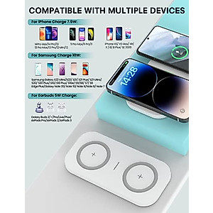 Dual Wireless Charger,JoyGeek Wireless Charging Pad for iPhone 14 Plus/14 Pro/14/13 Pro Max/Pro/Mini/12,Airpods 3/2,Wireless Phone Charger for Samsung S22/S21,10W Fast Wireless Charger(White)