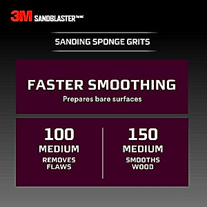 3M 9566 SandBlaster Dual Sanding Sponge 320-Grit + Gold, Angle Grinder