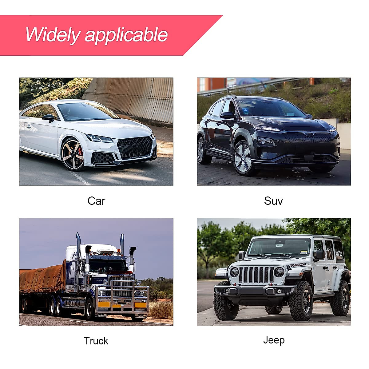 4 PCS Bling Rhinestone Car Door Handle Scratch Protector, Universal for All Cars, Vehicles, SUVs, Car Side Rearview Mirror, Car Door Edge Guard, Car Exterior Accessories for Women Men (Purple)