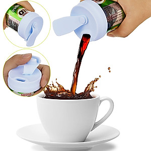 Cosmos Silicone Slim Can Lids Beverage Can Lid Cover Protector for Slim Can and Skinny Can Soda, Beer, Energy Drinks, Juice, Seltzer (Light Blue (1 Pc) + Orange (1 Pc))