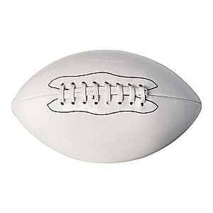 BESTSOCCERBUYS.COM All White Football Ball Plain Smooth Glossy Finish for Autographs Signing Leisure Play Size 9