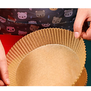 Air fryer disposable paper,Round Parchment Cooking Non-Stick,100pcs Roasting Food Grade Paper for Air Fryer,Baking, Cooking, Microwave ,Oil-proof,Water-proof (large)