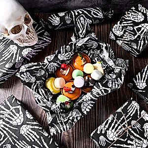 100 Sheets 20 * 14 Inches Halloween Tissue Paper for Gift Wrapping Black White Skeleton Hands Tissue Paper for Gift Bags Spooky Decorative Tissue for Halloween Party DIY Craft