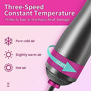 Upgraded Pet Hair Dryer Brush,2 in 1 Pet Grooming Dryer for Small/Medium Dog & Cat,2 Heat Settings & 3 Adjustable Blowing Dryer