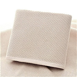 ANEWAY Kitchen Towels 100% Cotton Waffle Weave Dish Towel for Cleaning Drying Dishes Extra Absorbent and Soft, Dish Cloth,13 x 28 in(Beige-4 Pack)