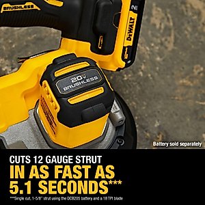 DEWALT 20V MAX XR Dual Trigger Bandsaw, Brushless Motor, Portable and Cordless, 3-3/8 Inch Cut Capacity, Bare Tool Only (DCS379B)
