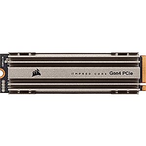 Corsair MP600 CORE 2TB M.2 NVMe PCIe x4 Gen4 SSD (Up to 4,950MB/sec Sequential Read & 3,700MB/sec Sequential Write Speeds, High-Speed Interface, 3D QLC NAND, Built-in Heatspreader) Aluminum