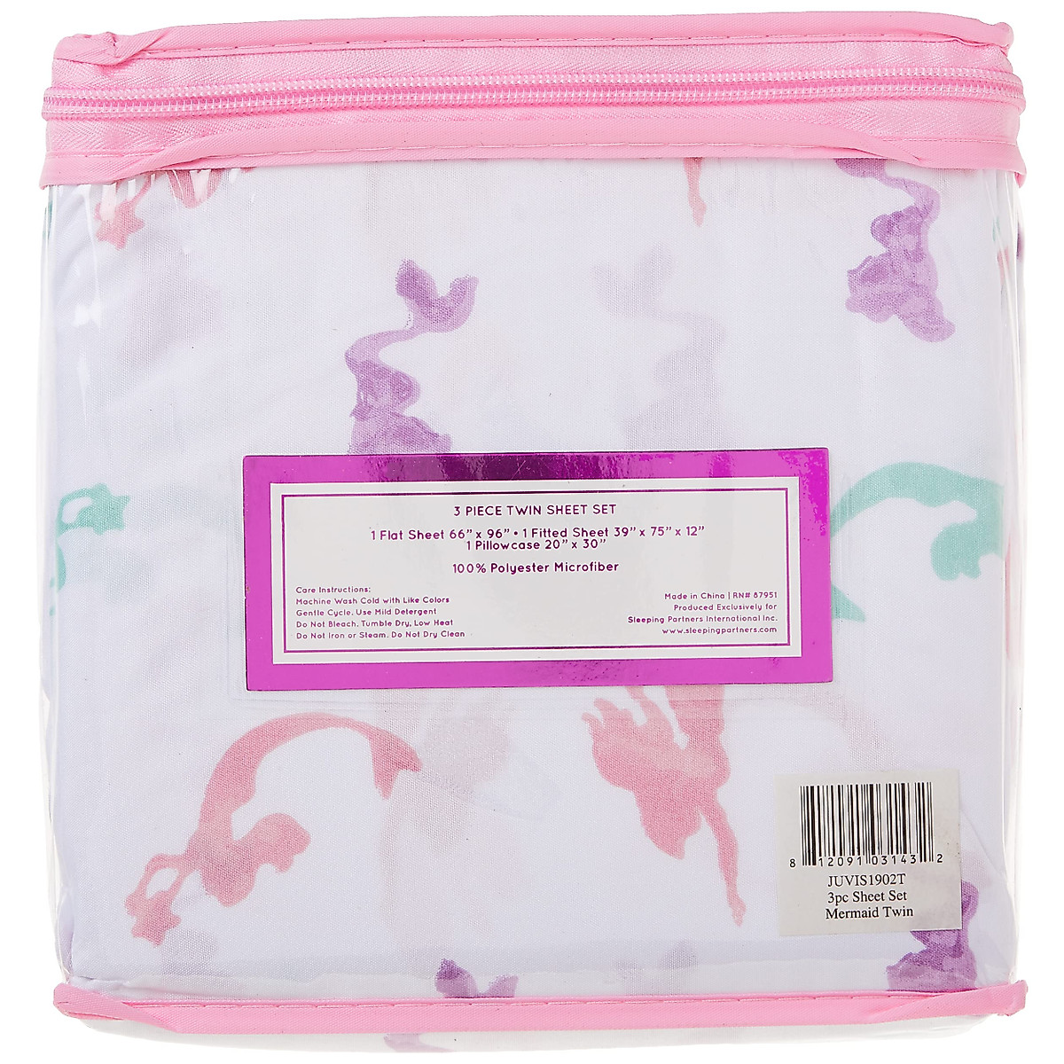 Kids Rule 3-Piece Mermaid Sheet Set | 1 Twin Flat Sheet, 1 Twin Fitted Sheet & 1 Queen Pillowcase | 100% Softly Brushed Microfiber Polyester | Soft, Smooth & Durable | Ideal for Kids | Multicolor