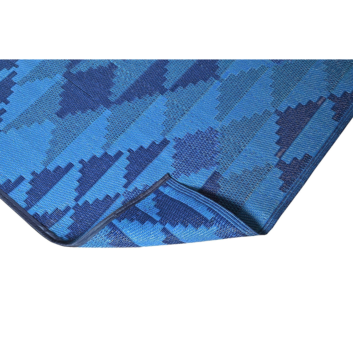 ERBANICA Premium Extra Large Quick Dry Reversible Outdoor Plastic Rug for RV, Camping, Beach, Picnic, Patio, Pool Side 8'x10' (Blue Diamond)