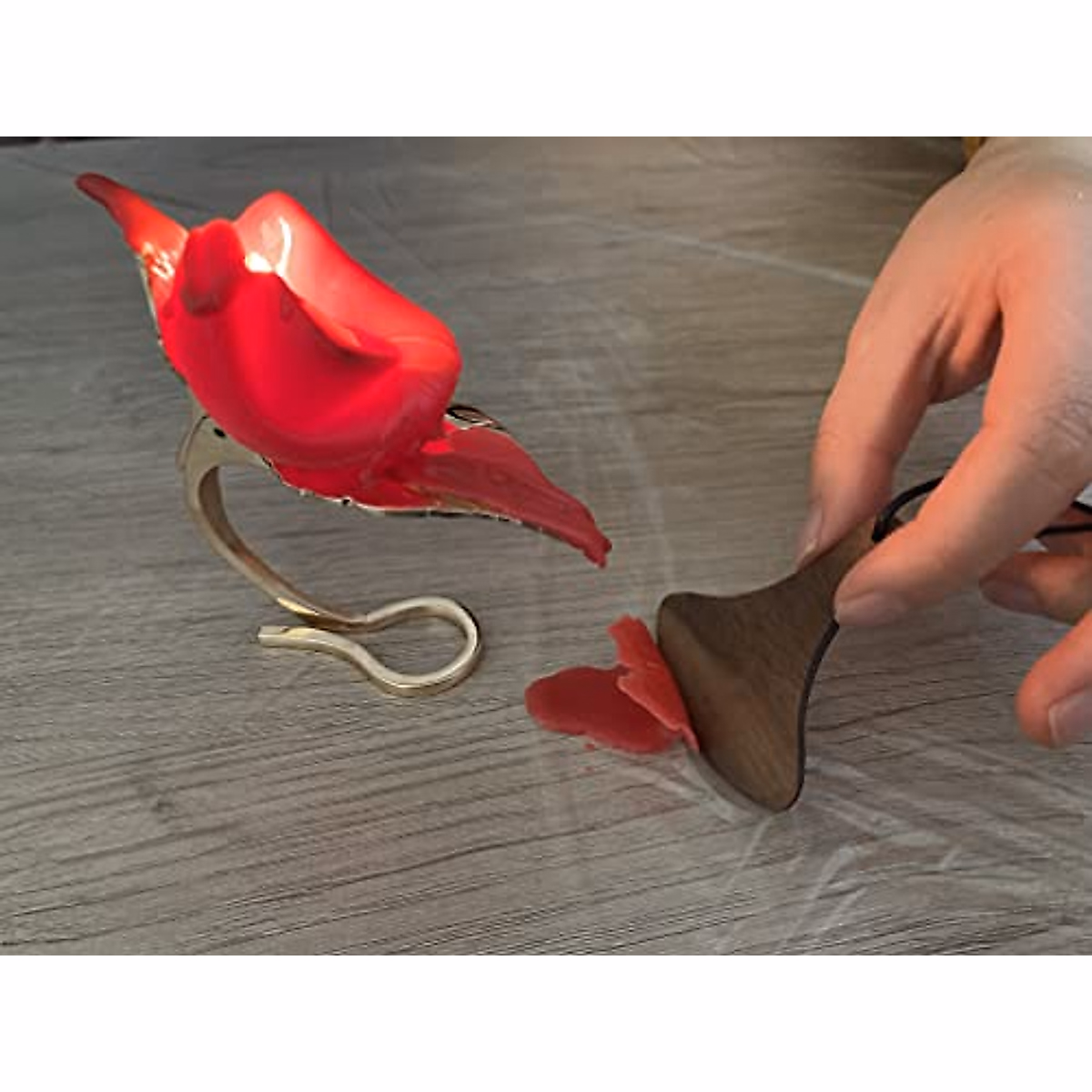 Zestler Bundles Candle Holder Set with 2 Rose Candles in White and red Plus a Stainless Steel Wax Removal Blade