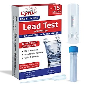 Lead Water Testing Kit for Drinking Water, Well Water Testing Kit, Water Tester Results in Minutes – Simple 3-Step Procedure, Drinking Water Test Kit - Home Lead Water Test Kit, 10 PPB Sensitivity