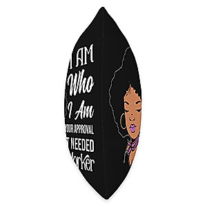 Black School Social Worker Gifts For Melanin Women I Am Who I Am Your Approval Isnt Needed Black Social Worker Throw Pillow, 18x18, Multicolor