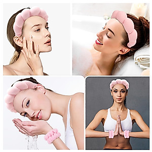 Wrahonbi Headbands for Women Spa Headband for Washing Face,Facial Mask,Makeup and Skin Care,Gifts for Women and Teen Girl Gifts Trendy Stuff Pink