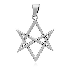 925 Sterling Silver Unicursal Hexagram Thelema Symbol Golden Dawn Magick Occult Pendant