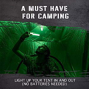 12 Ultra Bright Emergency Glow Sticks - Individually Wrapped Long Lasting Industrial Grade Glowsticks for Survival Gear, Camping Lights, Power Outages and Military Use (Green)