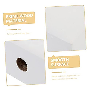 HOMOCONO Wall Bracket Kitchen Storage Shelf Toiletries Floating Rack Entrance Key Bowl Office Shelves Norse Decor Wall Mounted Bookshelf Wall Mount Shelf Office Hanging Shelves White Wood