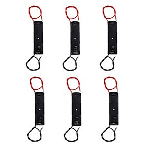 LAMPVPATH (Pack of 6) Single AA Battery Holder, 1 X 1.5V AA Battery Holder, AA Battery Holder with Leads Wires