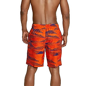 Speedo Men's Standard Swim Trunk Knee Length Boardshort Bondi Printed, 20" Slice Spicy Orange, X-Large