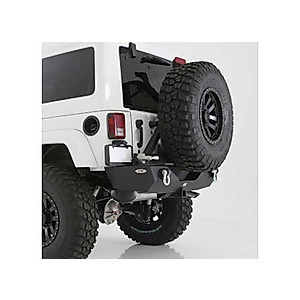 Smittybilt 76856-01 XRC Rear Bumper with Hitch and Tire Carrier for Jeep JK, (Box 1 of 2)