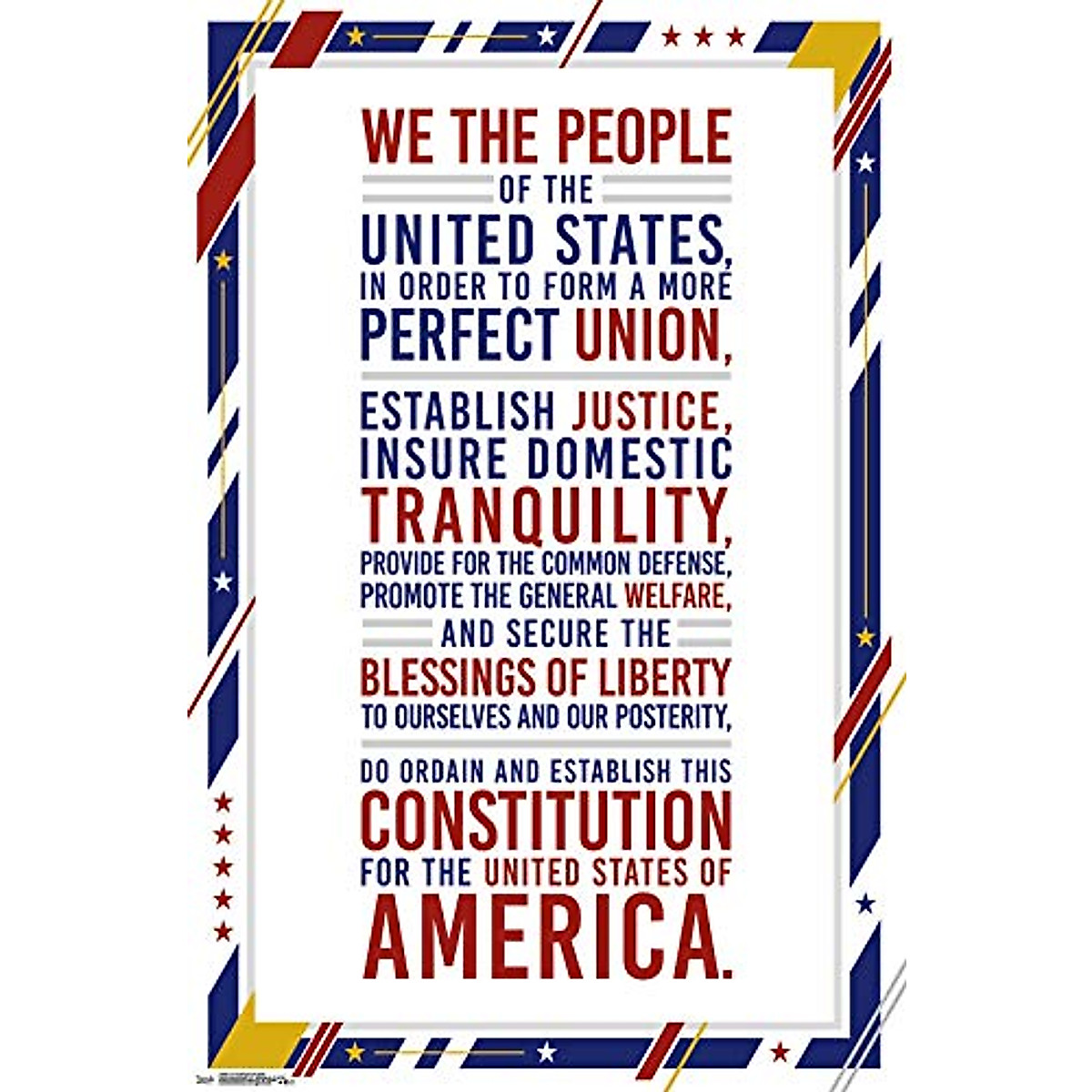 Trends International The United States Of America - Constitution Preamble Wall Poster, 22.375" x 34", Unframed Version
