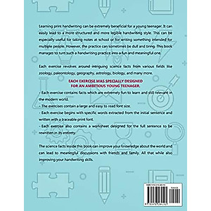 Print Handwriting Workbook for Teens: Practice Workbook with Fun Science Facts that Build Knowledge in a Young Teenager