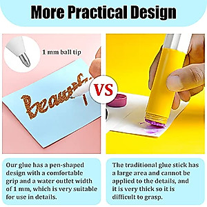 Adhesive Glue Pens Crafting Fabric Pen Liquid Glue Pen Provides Point Application for Die-Cuts Glitter Card Making Quilting Crafts Supplies (3 Pieces)