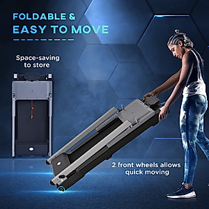 Soozier Foldable Electric Motorized Treadmill Running Machine with 12 Pre-Set Programs 7.5 MPH Max Speed LCD Display for Home Use - Black