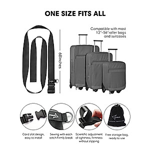 Car Seat Travel Belt, Adjustable Travel Strap for Transport Kid Car Seat to Convert Luggage Carts Into Airport Car Seat Stroller, Easy Carry Universal Size (Black)