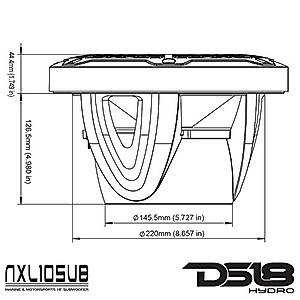 NXL 10" Marine Subwoofer with LED RGB Lights 300 Watts Rms SVC 4-Ohm -White