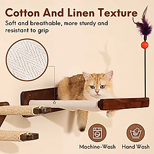 tamfom Cat Hammock Wall Mounted, Cat Shelves and Perches for Wall, Cat Wall Furniture for Indoor Cats, Quality Cat Furniture for Sleeping, Playing, Climbing and Lounging, Cat Wall Bed