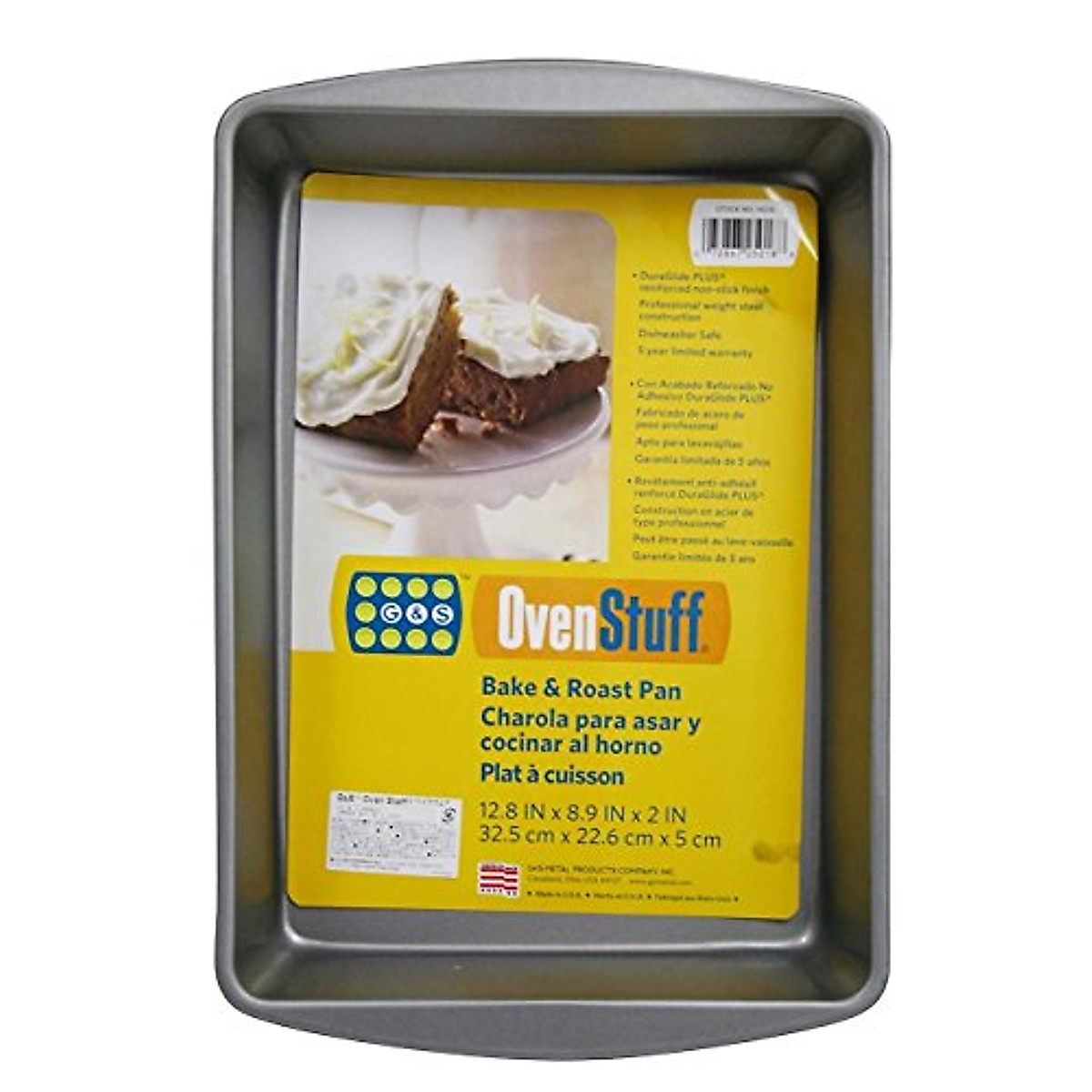G & S Metal Products Company OvenStuff Nonstick Bake and Roasting Pan, 12.8 inch x 8.9 inch, Gray
