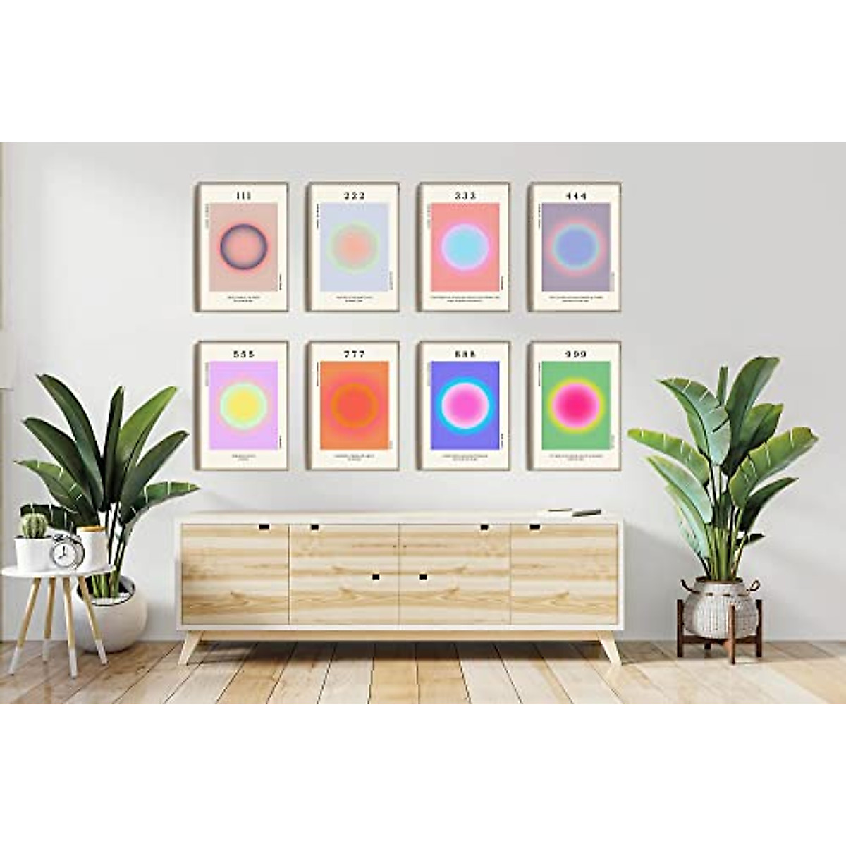 Geetez 222 Angel Number Poster, Aura Posters, Angel Number 222 Poster, Colorful Gradient Aura Print, 222 Alignment Poster, Spiritual Aesthetic Room Home Wall Art Decor - 12x18 inch