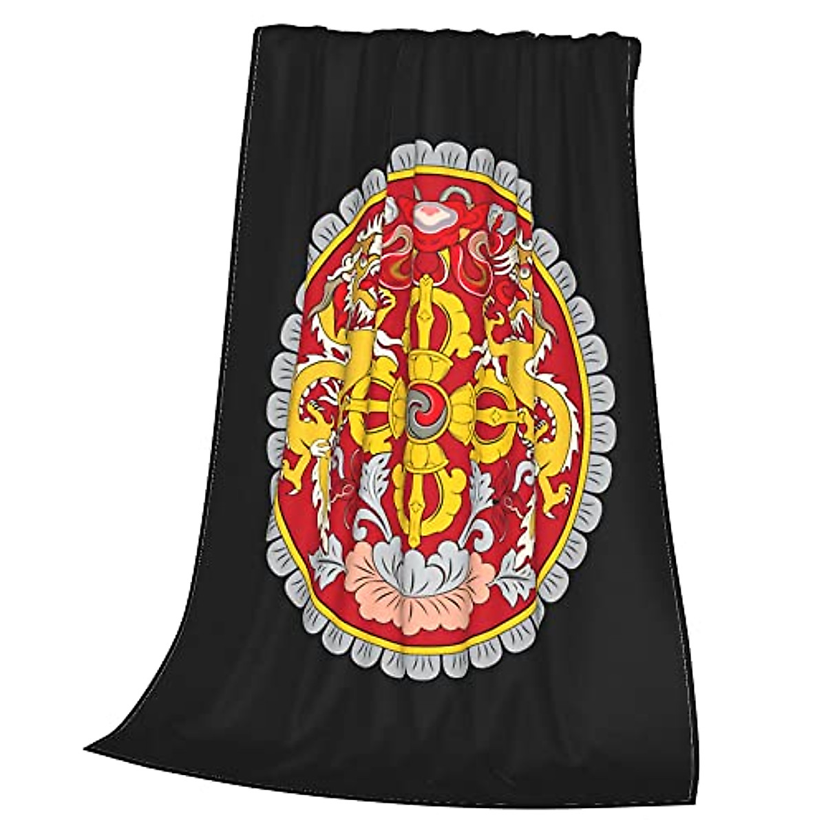 Emblem of Bhutan Blanket Throw Bedding Room Decor Flannel Blankets for Bed Sofa 80"x60"