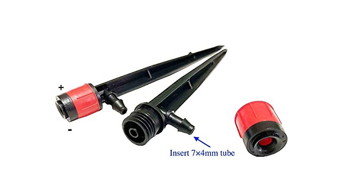 ZILIM 100PCS Drip Emitters Fan Shape with Stake Water Flow, 360 Degree ...