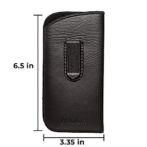 Calabria Soft Slip-In Glasses Case Vertical Pocket Clip Black Men Women Faux Leather Felt Eyeglasses Pouch Sunglasses Holder