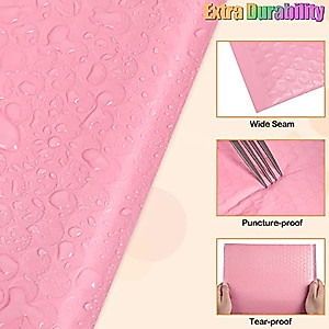 4 x 8 Inch Bubble Mailers 60 Pack, Self-Seal Poly Padded Envelope, Waterproof Shipping Bags for Small Business, Light Pink