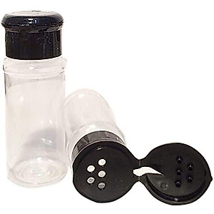 25 Pcs Empty Plastic Spice Bottles Set for Storing Barbecue Seasoning Salt Pepper and More 90 ml/3 oz Black