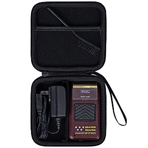 co2CREA Hard Travel Case Replacement for Wahl Professional 8061-100 8164 5-Star Series Rechargeable Shaver Shaper (Black Case)